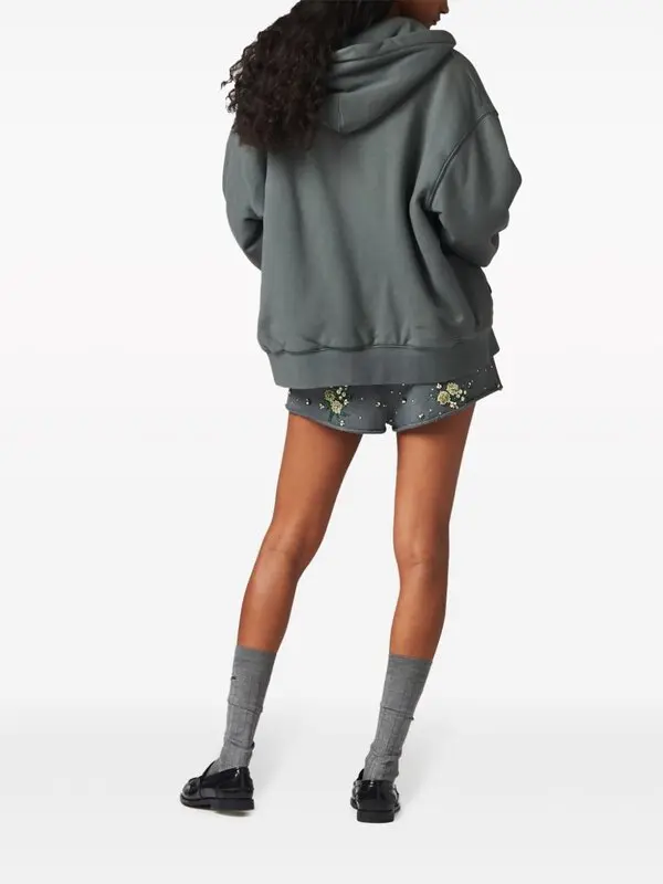 Miu Miu Embroidered Cotton Shorts