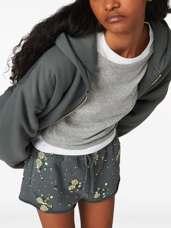 Miu Miu Embroidered Cotton Shorts