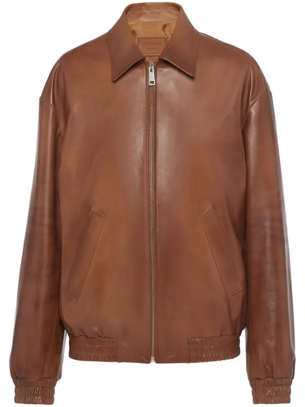 Prada Triangle-logo Nappa Leather Jacket