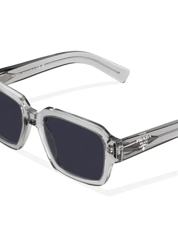 Prada Logo-detail Square-frame Sunglasses - Grey