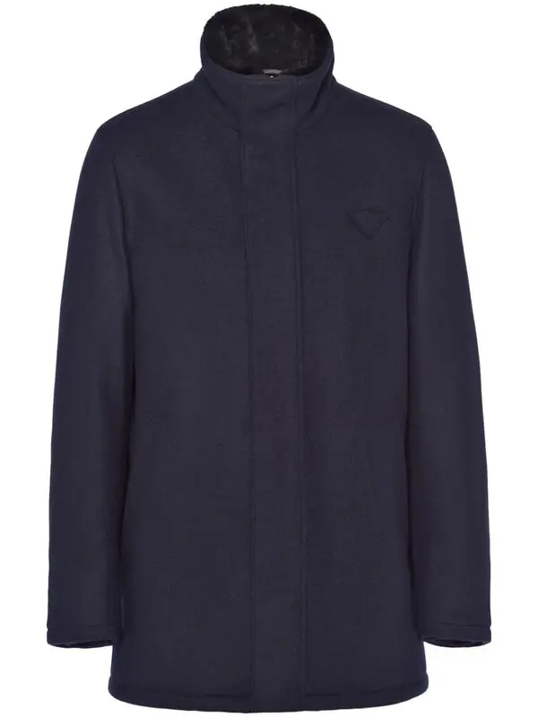 Prada Shearling Jacket With Triangle Logo