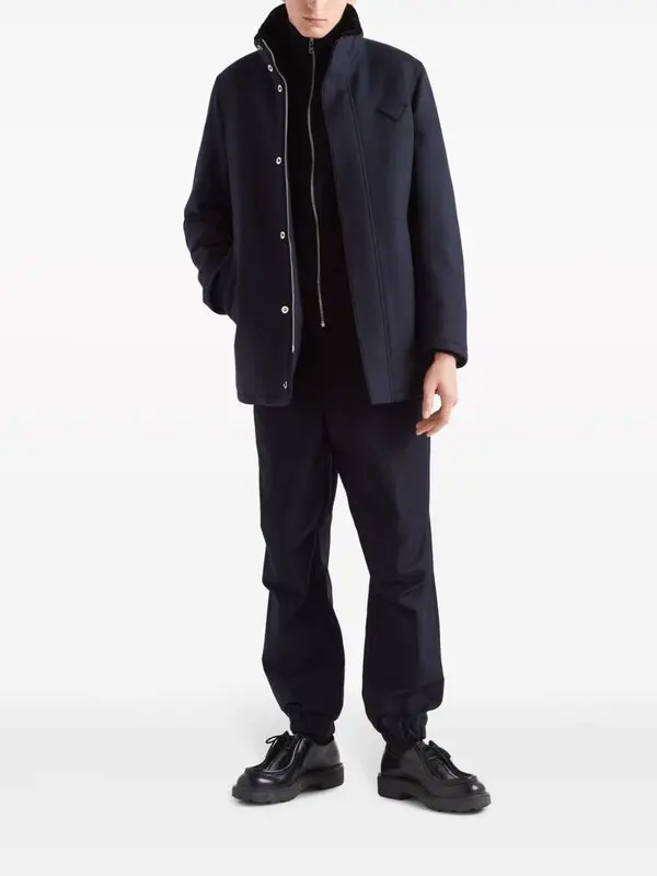 Prada Shearling Jacket With Triangle Logo