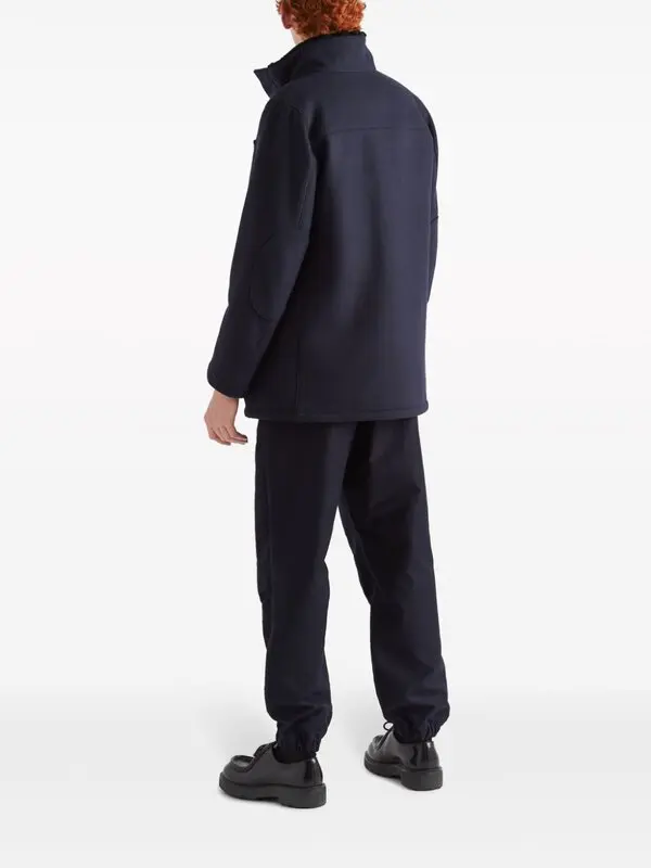 Prada Shearling Jacket With Triangle Logo