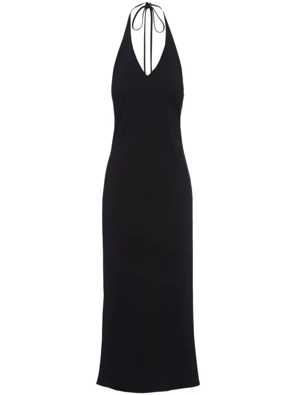 Prada Halterneck Sablé Midi Dress