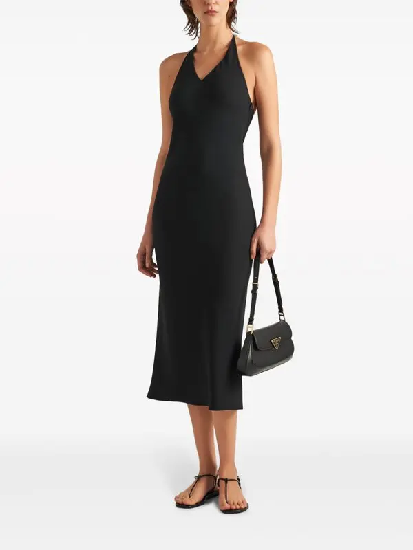 Prada Halterneck Sablé Midi Dress