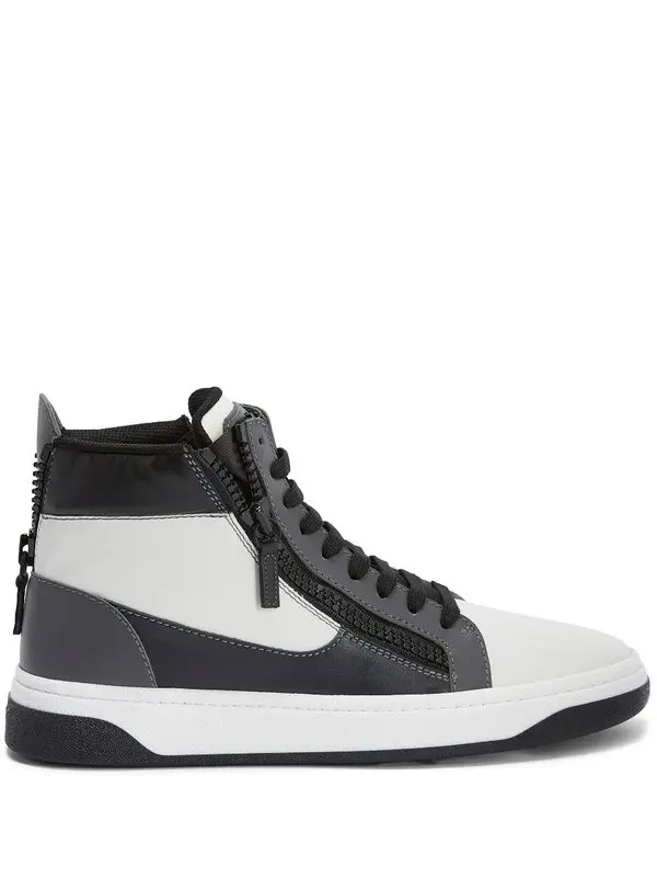 GIUSEPPE ZANOTTI Leather High-top Sneakers - Black