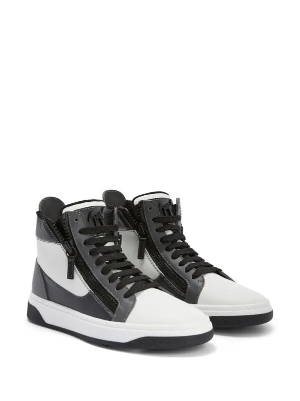 GIUSEPPE ZANOTTI Leather High-top Sneakers - Black