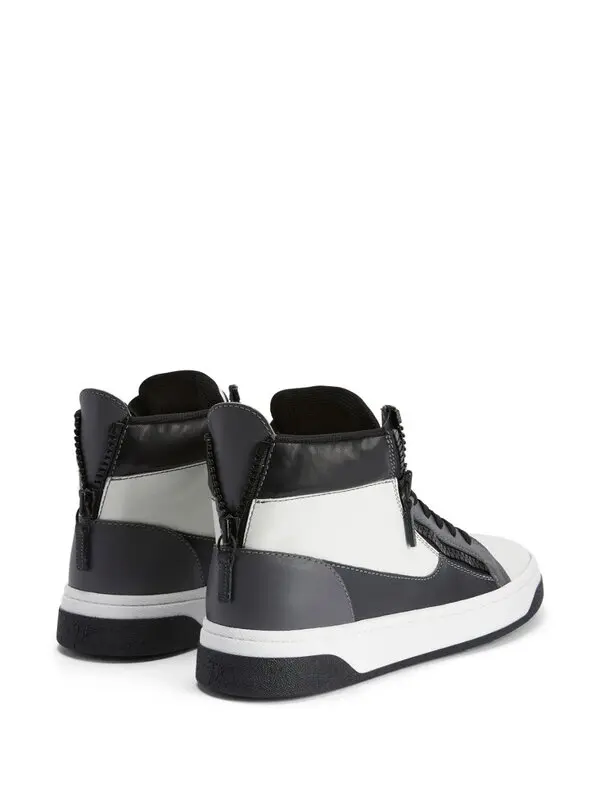 GIUSEPPE ZANOTTI Leather High-top Sneakers - Black