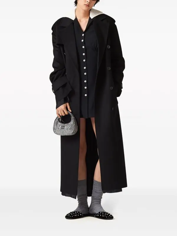 Miu Miu Double-breasted Velour Trench Coat