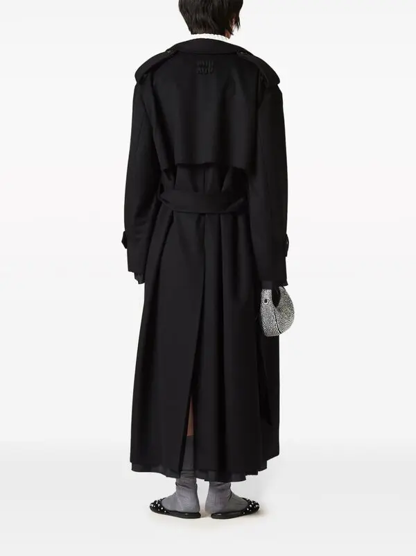 Miu Miu Double-breasted Velour Trench Coat