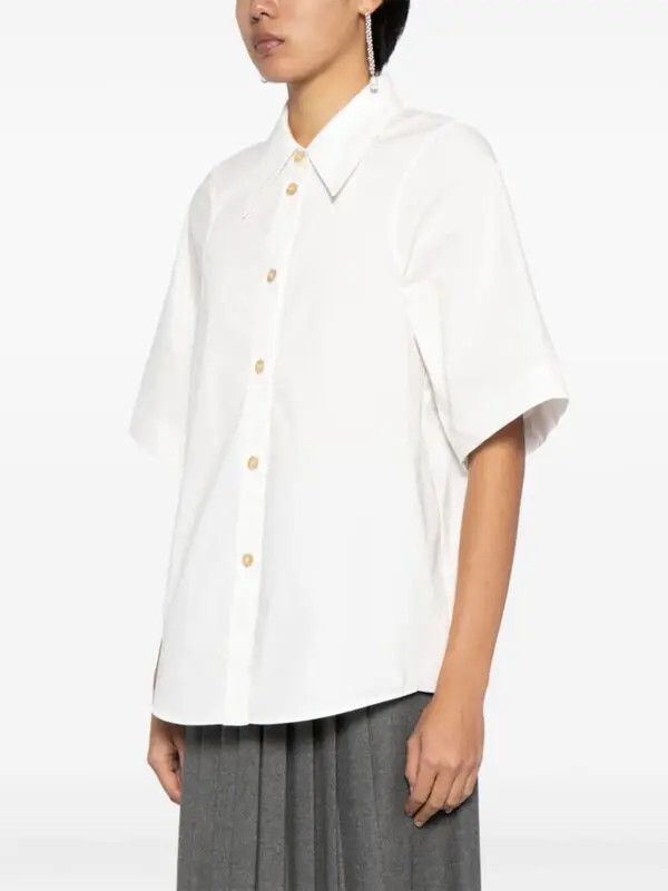 LOW CLASSIC Pointed-collar Cotton Shirt - White