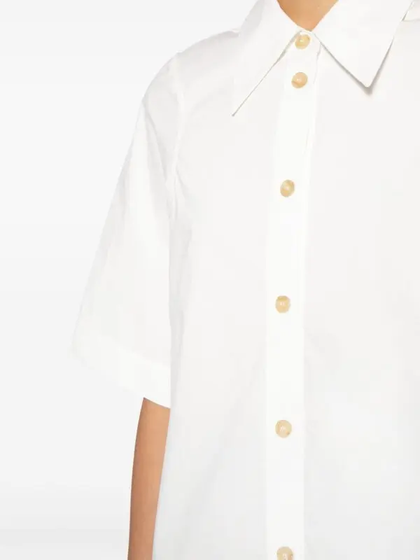 LOW CLASSIC Pointed-collar Cotton Shirt - White