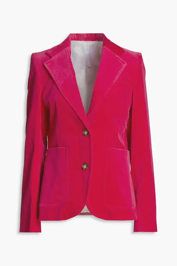 Victoria Beckham Cotton-blend Velvet Blazer - Fuchsia