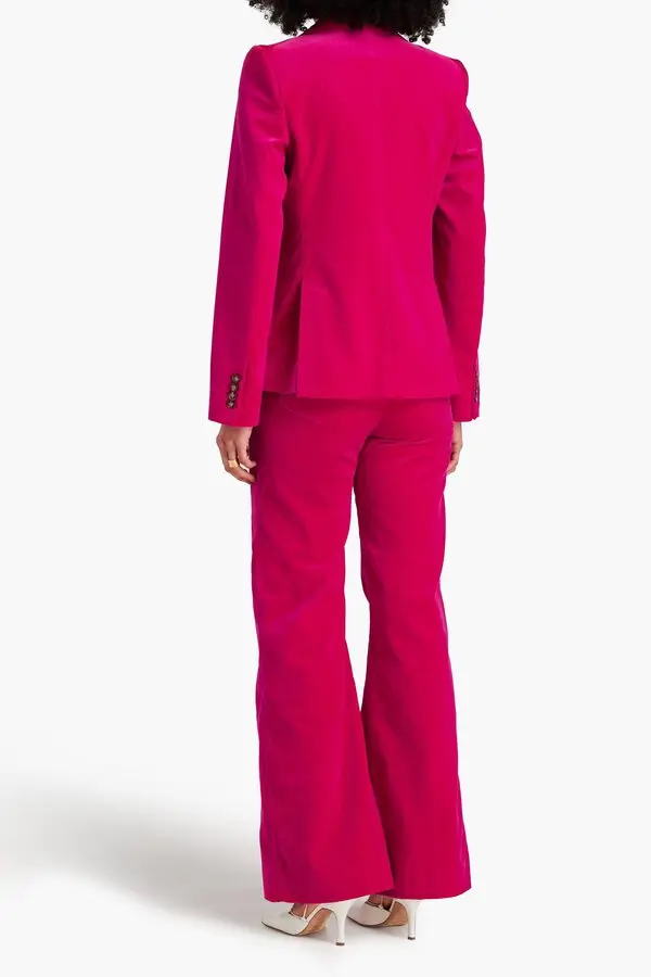 Victoria Beckham Cotton-blend Velvet Blazer - Fuchsia