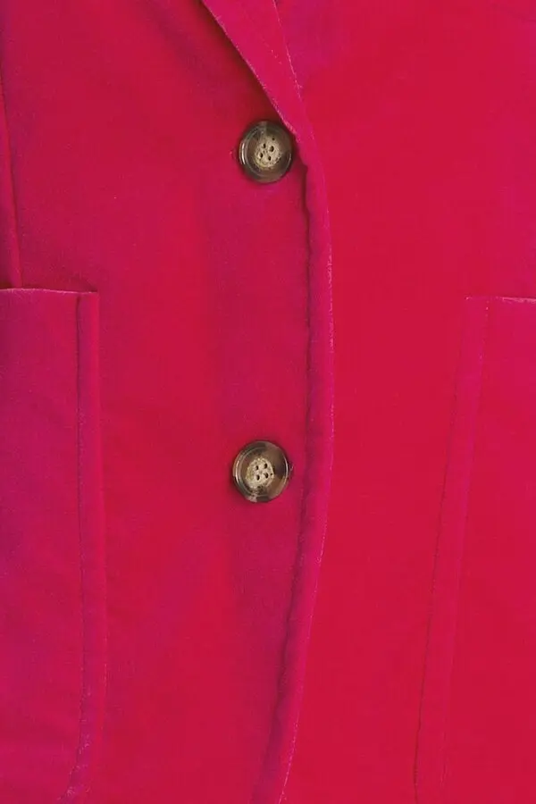 Victoria Beckham Cotton-blend Velvet Blazer - Fuchsia