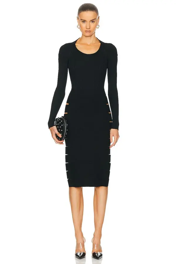 Alaïa Band Slit Ponte Knit Skirt