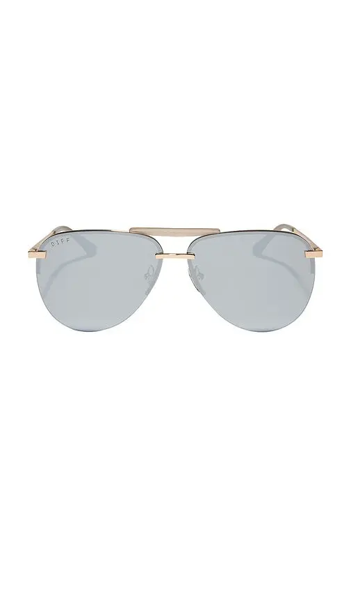 DIFF EYEWEAR Tahoe Sunglasses - Gold & Silver Chrome Mirror