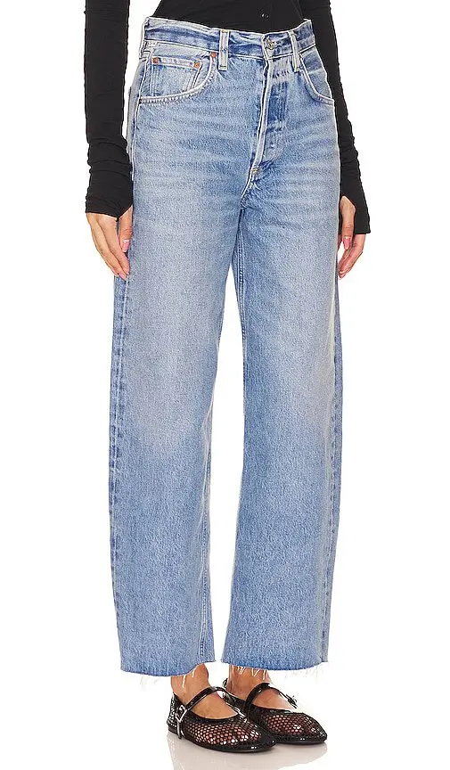 Citizens Of Humanity Ayla Crop Jeans With Frayed Hem - Sodapop