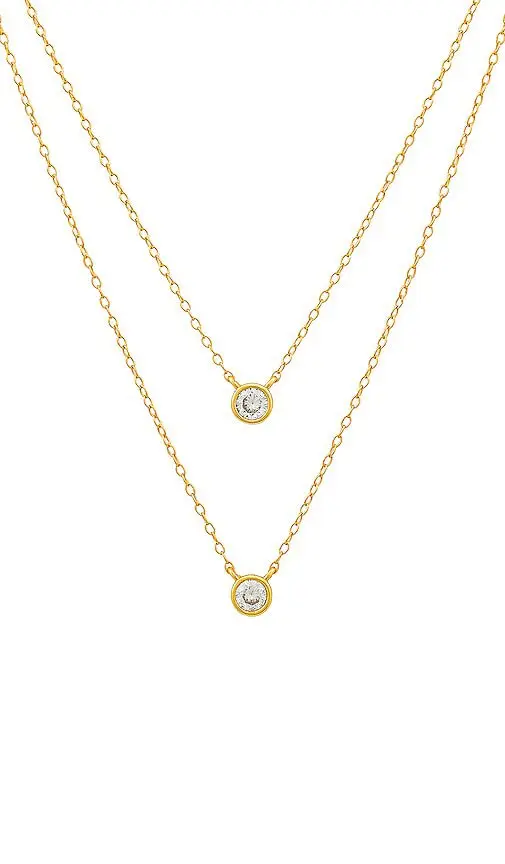 Shashi Solitaire Layered Necklace In Metallic