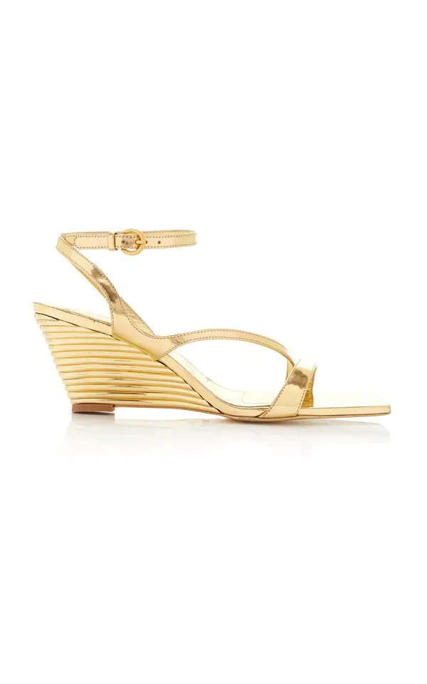 Simkhai Rola Metallic Wedge Sandals - Gold
