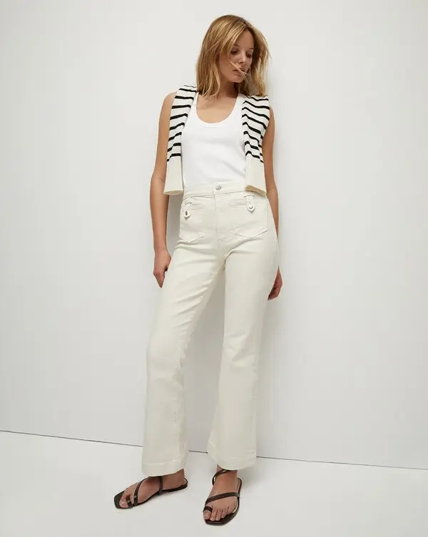 Veronica Beard Carson Patch-pocket Kick-flare Jean