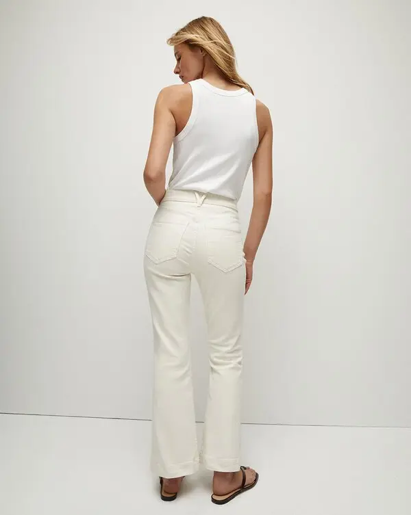 Veronica Beard Carson Patch-pocket Kick-flare Jean