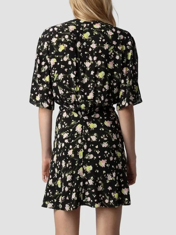 Zadig&Voltaire Rozom Soft Crinkle Roses Minidress