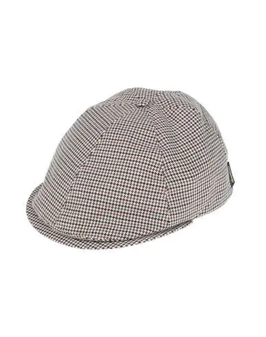 Borsalino Houndstooth Flat Cap - Brown