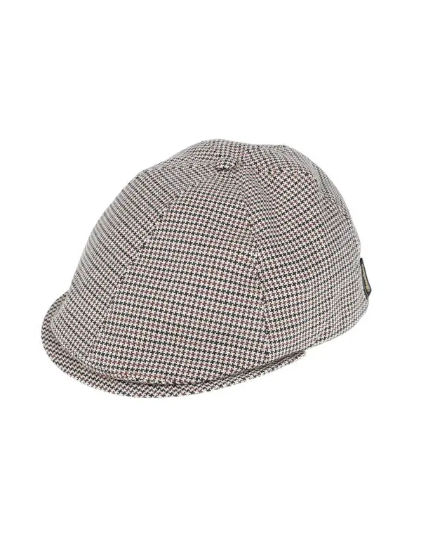 Borsalino Houndstooth Flat Cap - Brown