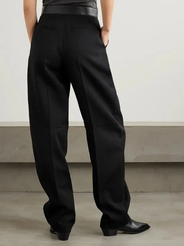Alexander Wang Belted Pleated Wool Tapered Trousers