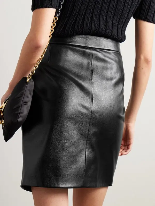 TOM FORD Zip-detailed Leather Skirt