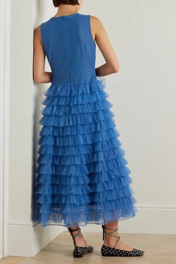 ruffled tulle midi dress Milla Women's Ruffled Tulle Midi Dress