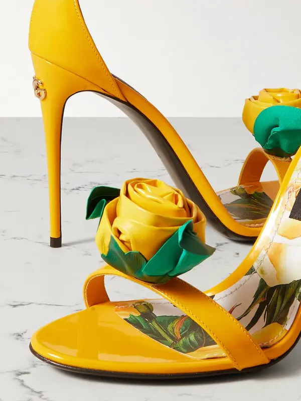 Dolce & Gabbana Embellished Patent-leather Sandals