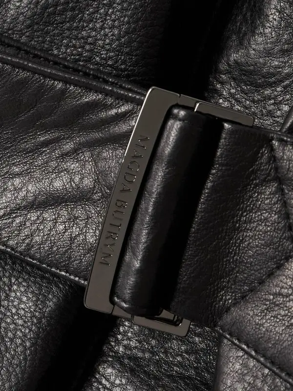 Magda Butrym Belted Leather Jacket - Black