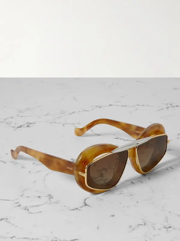Loewe Double-Frame Aviator-Style Sunglasses - Brown  display picture 1