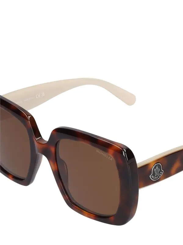 Moncler White Brown Square Womens Sunglasses Moncler Brown Gradient Square Ladies Sunglasses ML0198-F 72Z  main image 4