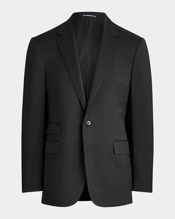 Ralph Lauren Gregory Hand-tailored Wool Serge Suit - Black