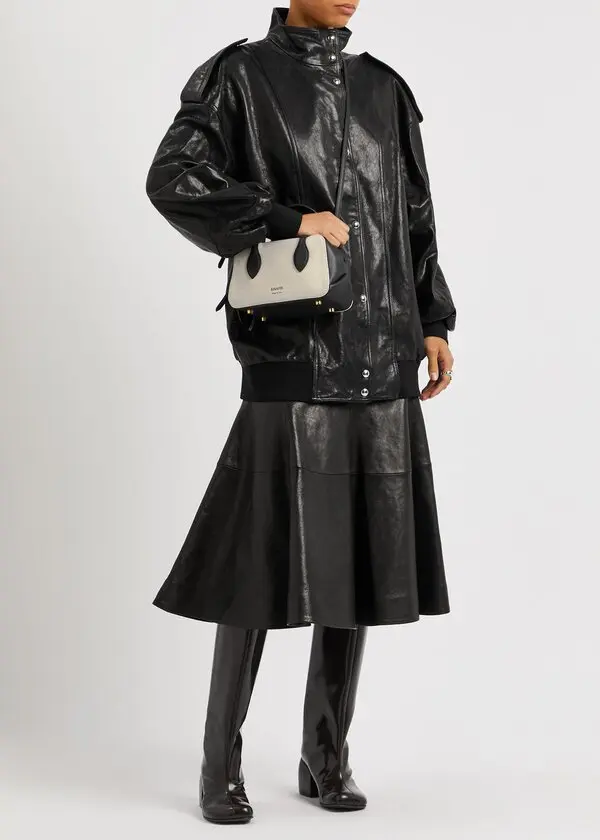 Khaite Farris Leather Bomber Jacket