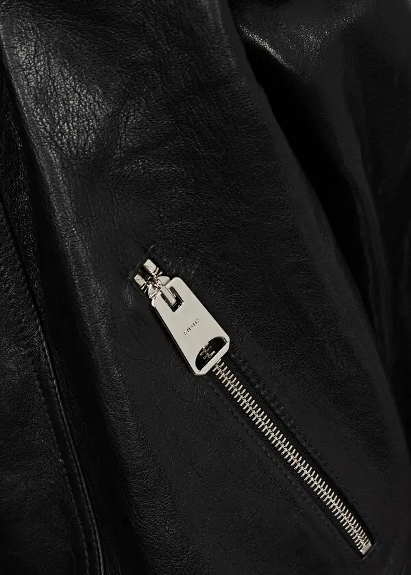 Khaite Farris Leather Bomber Jacket