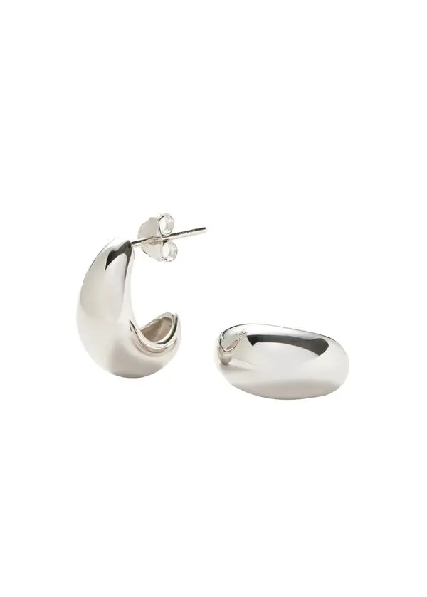 MISSOMA Savi Dome Small Rhodium-plated Hoop Earrings - Silver