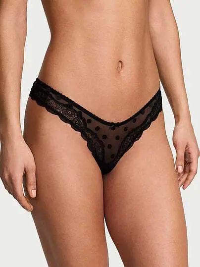 Victoria's Secret Tease Fresh Squeezed Embroidery Hardware Thong Panty - Print