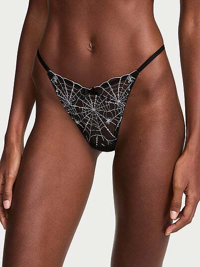 Victoria's Secret Tease Fresh Squeezed Embroidery Hardware Thong Panty - Print