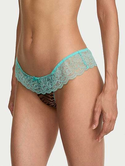 Victoria's Secret Tease Lace High-leg Thong Panty - Print