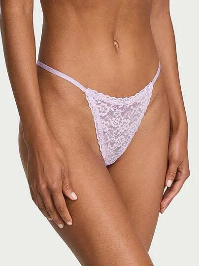 Victoria's Secret The Lacie Lace String Thong Panty - Purple