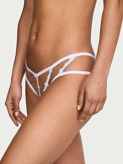 Victoria's Secret Tease Satin Lace-trim Cheeky Panty - Print