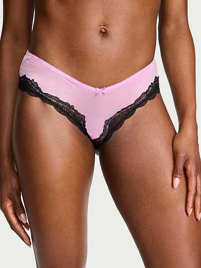 Victoria's Secret Tease Sheer Dot High-leg Cheeky Panty - Purple