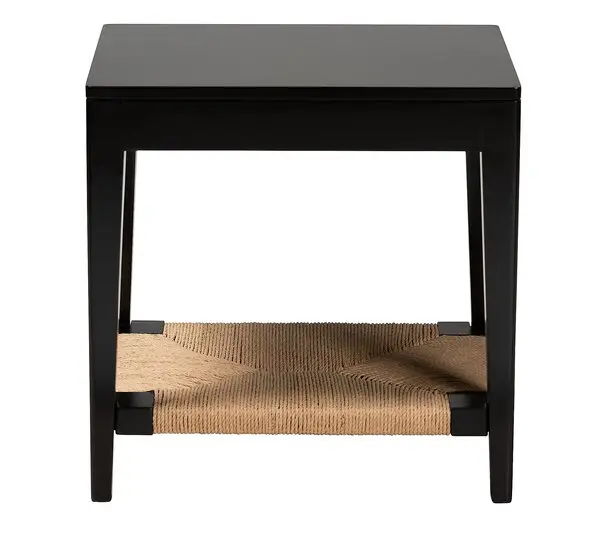 BAXTON STUDIO Freya Black Finished Bayur Wood E Nd Table