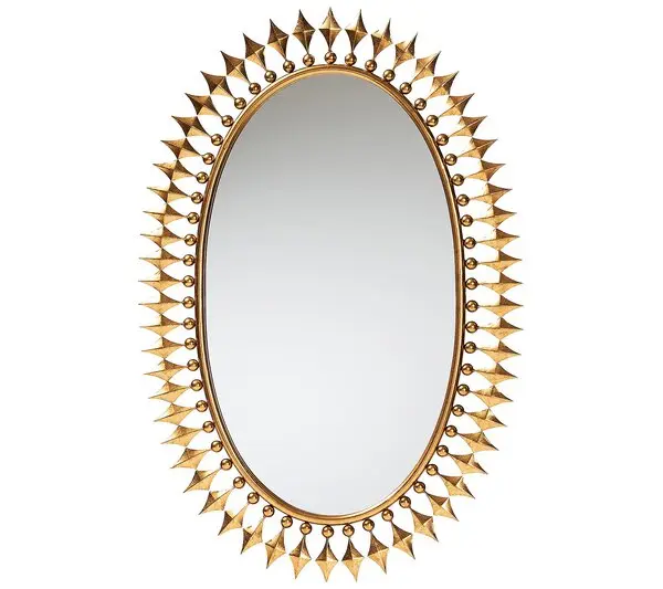 BAXTON STUDIO Rogier Antique Goldleaf Metal Accent Wall Mirror - One-color