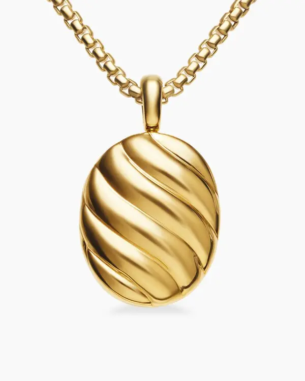 David Yurman Sculpted Cable Locket - All 18k Yellow Gold