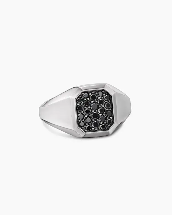 David Yurman Streamline® Signet Ring - Black Diamond